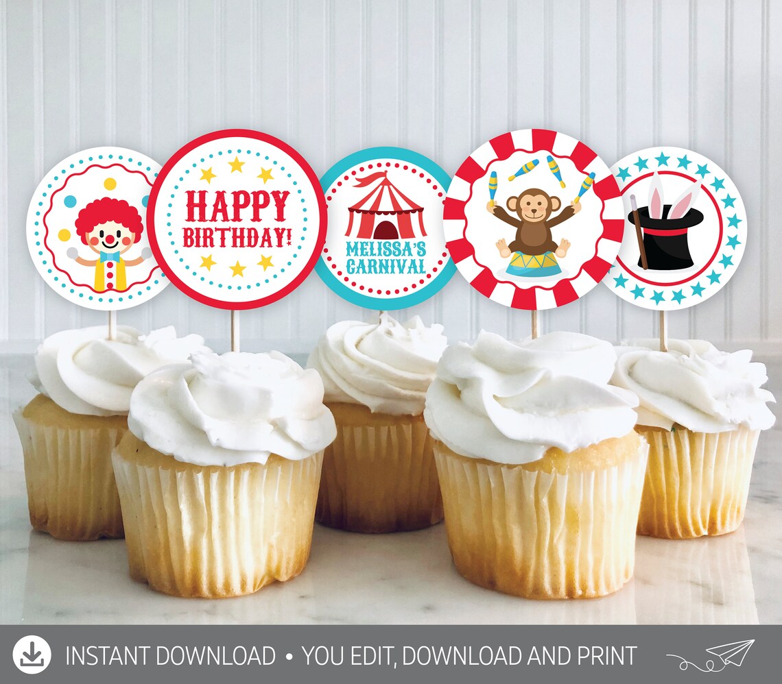 Circus Birthday Party Kit DIGITAL Carnival Party Bundle Set - Etsy