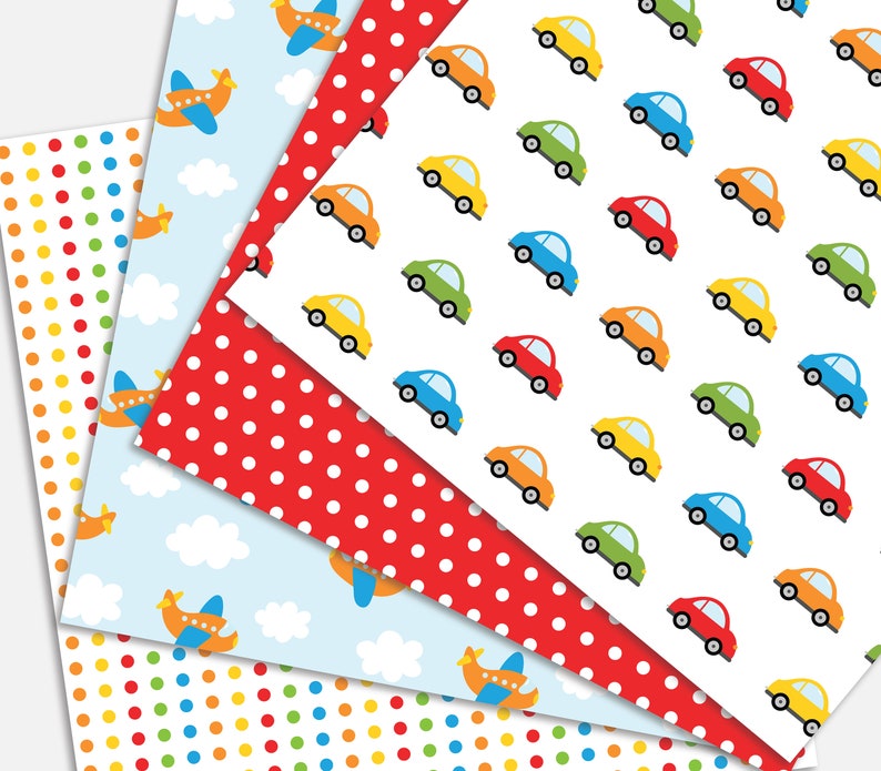 Transportation Digital Paper Transport Background Pattern - Etsy