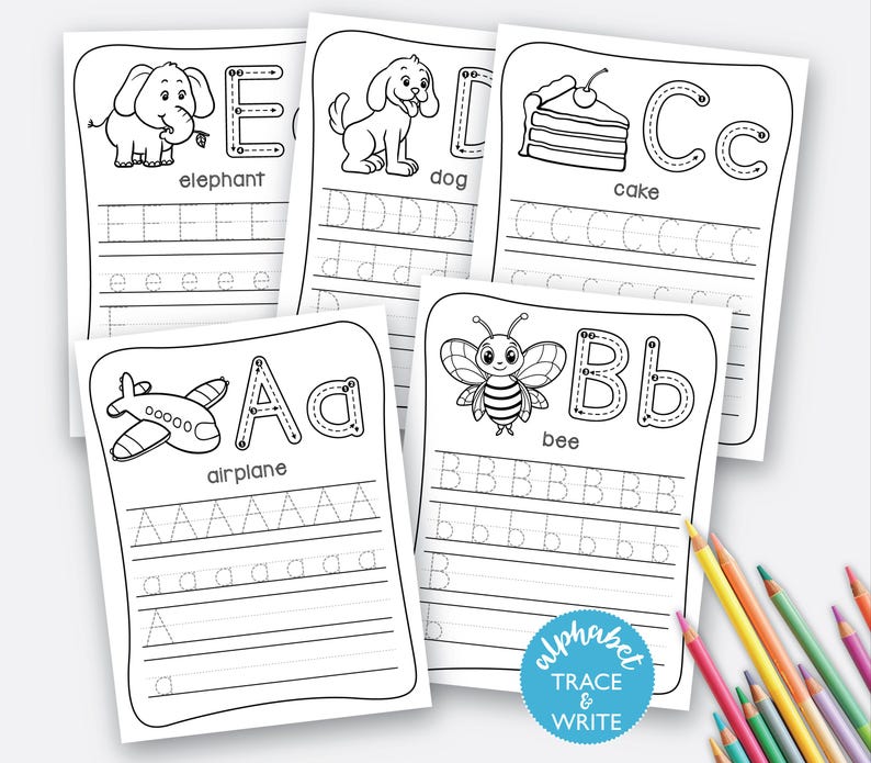 Alphabet Tracing Worksheets DIGITAL | Letter Handwriting Practice Pages ...