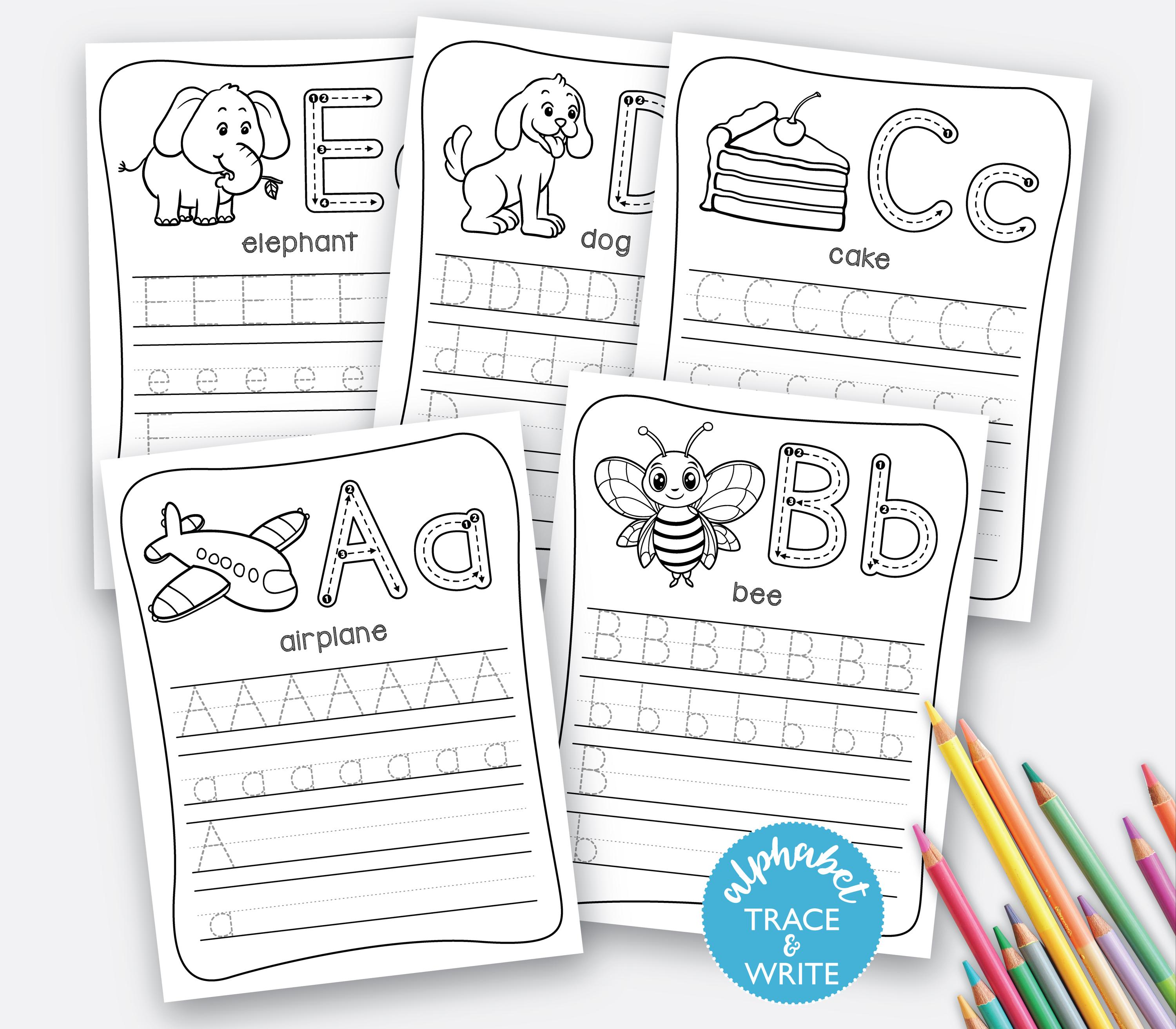 Alphabet Tracing Worksheets DIGITAL | Letter Handwriting Practice Pages ...