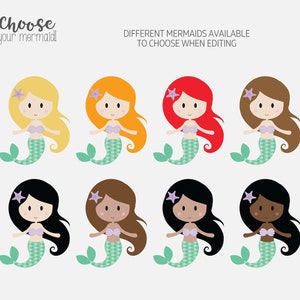 Mermaid Birthday Party Kit DIGITAL | Cute Mermaid Party Bundle Set ...