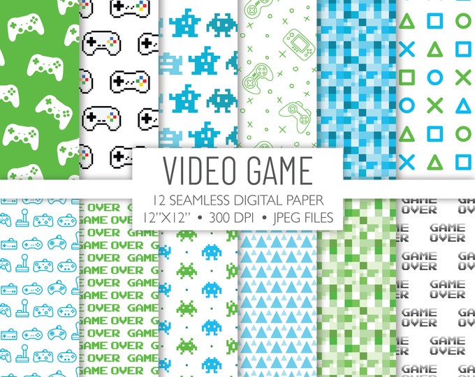 INSTANT DOWNLOAD Seamless Level Up, Gamer, Video Game, Switch, Game ...