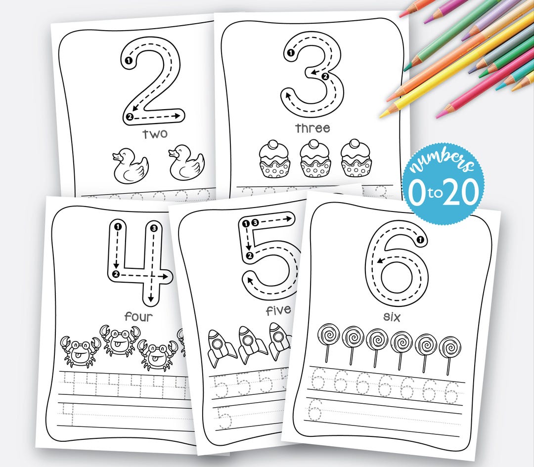 Numbers Tracing Worksheets DIGITAL | Number Handwriting Practice Pages ...