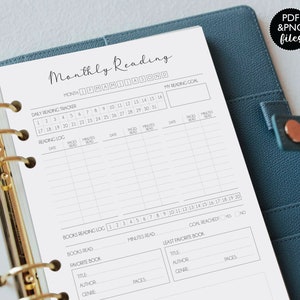 Monthly Reading Log | Minimalist Book Log | Digital Reading Tracker ...
