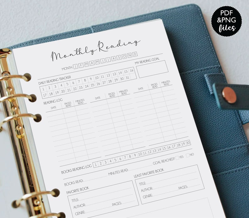 Monthly Reading Log | Minimalist Book Log | Digital Reading Tracker ...