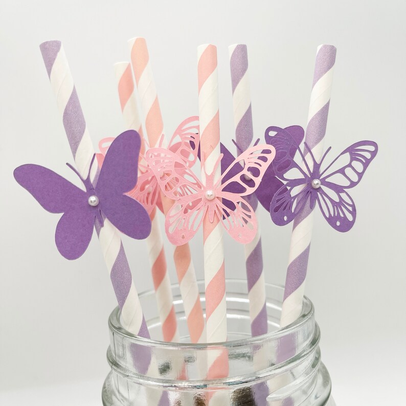 Butterfly Paper Straws Butterflies Party Decor Shower - Etsy