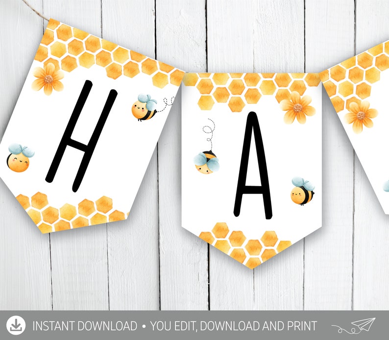 Honey Bee Birthday Party Kit DIGITAL Bee-day Party Bundle - Etsy