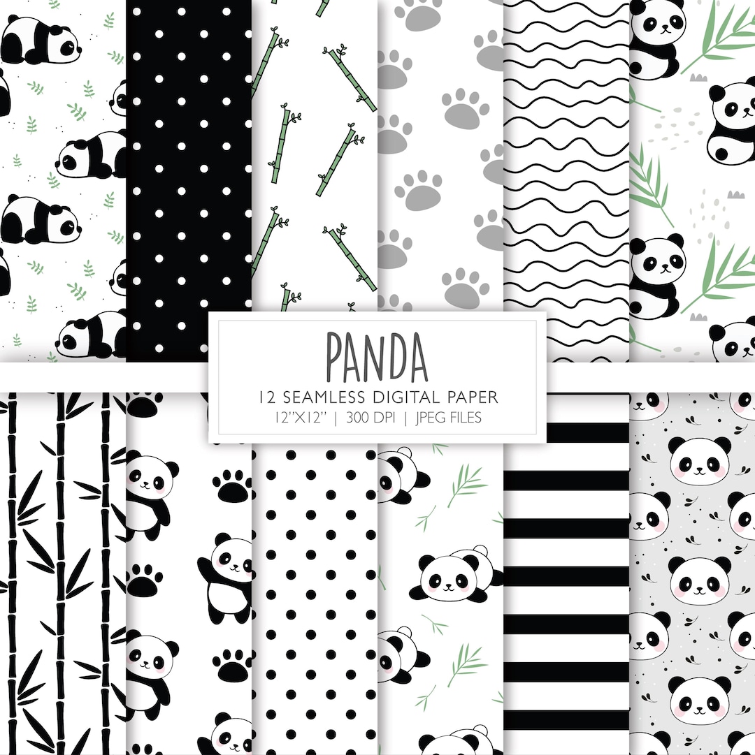 Panda Seamless Digital Paper | Panda Background Pattern | Scrapbook ...