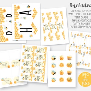 Honey Bee Birthday Party Kit DIGITAL | Bee-day Party Bundle Set | Baby ...