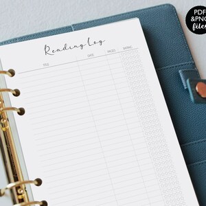 Reading Log | Minimalist Book Log | Digital Book Tracker Planner ...