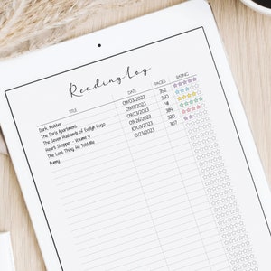 Reading Log | Minimalist Book Log | Digital Book Tracker Planner ...