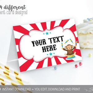 Circus Birthday Party Kit DIGITAL Carnival Party Bundle Set - Etsy