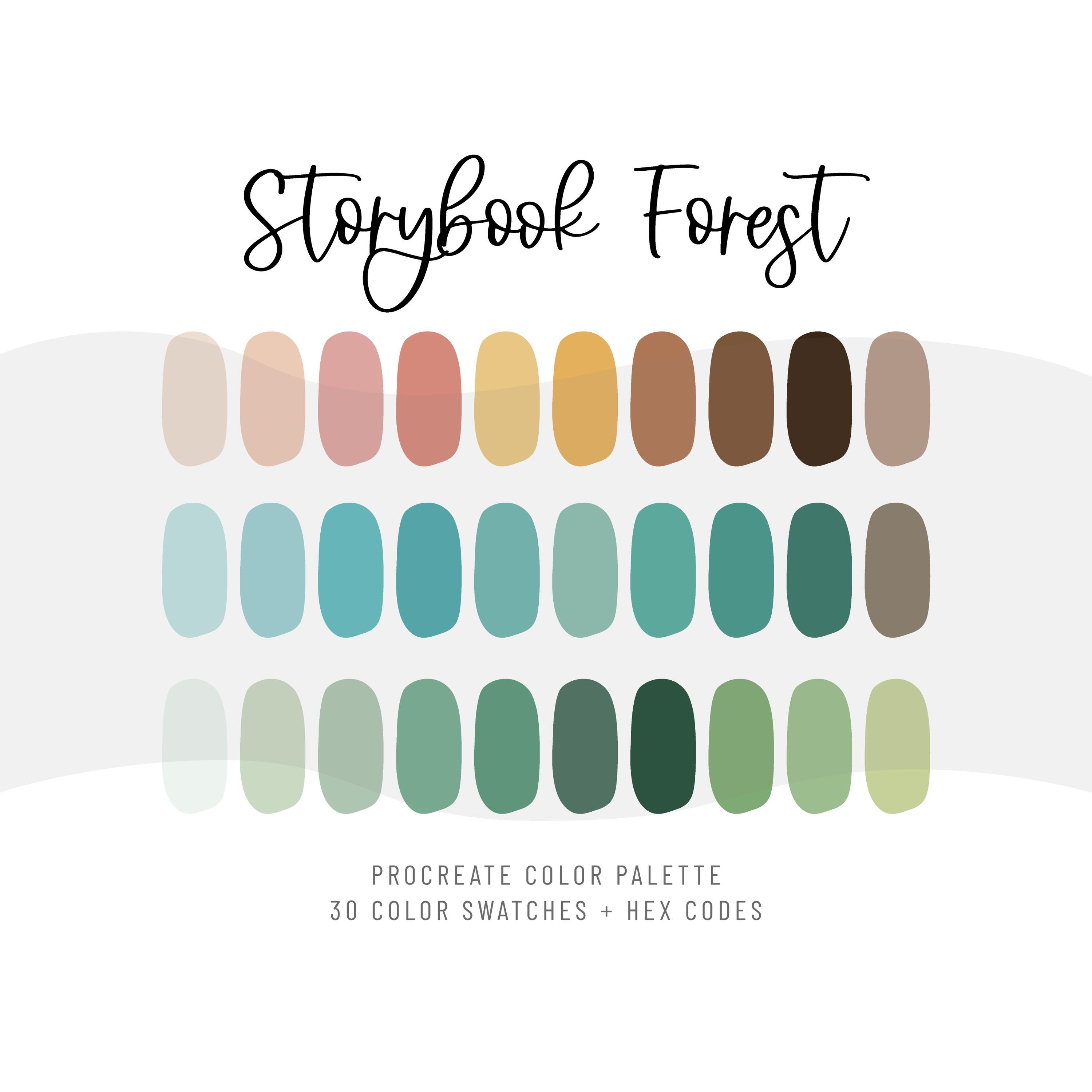 Procreate Color Palette Storybook Forest | iPad 30 Color Swatches Set ...