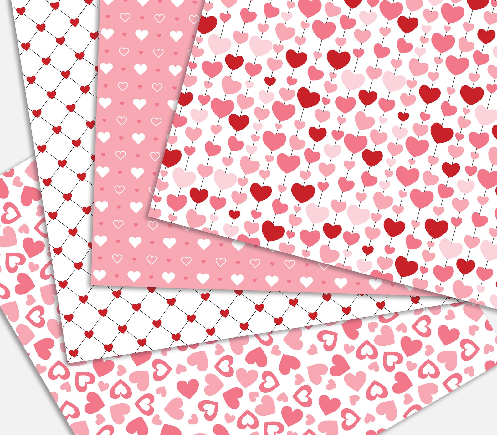 Valentine Seamless Digital Paper | Love Heart Background Pattern ...