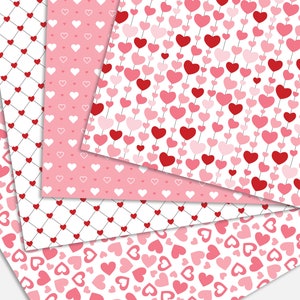 Valentine Seamless Digital Paper | Love Heart Background Pattern ...