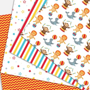 Circus Digital Paper | Carnival Background Pattern | Scrapbook Pages ...