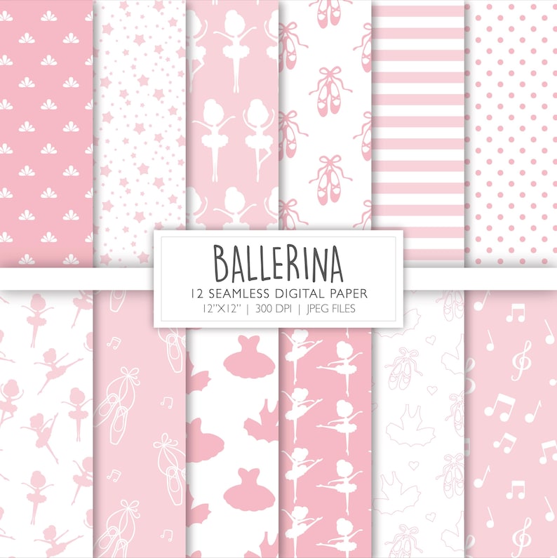 Ballerina Seamless Digital Paper | Ballet Background Pattern ...