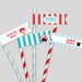 Circus Birthday Straw Flags DIGITAL | Carnival Party Paper Straw Label ...