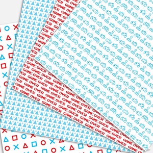 Video Game Seamless Digital Paper | Red and Blue Gamer Background ...