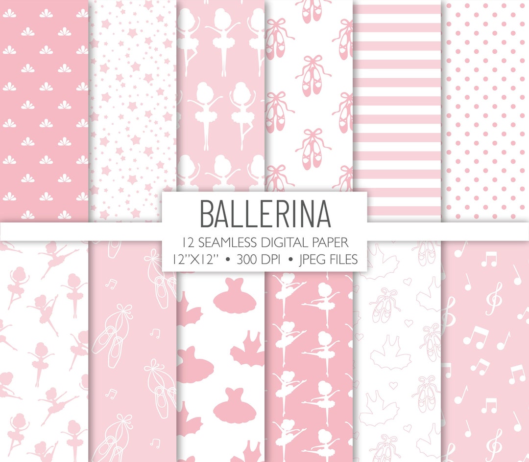 Ballerina Seamless Digital Paper Ballet Background Pattern - Etsy