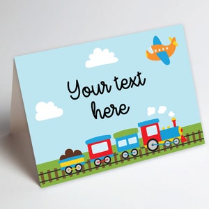 Transportation Birthday Tent Cards DIGITAL | Transport Party Blank Food ...