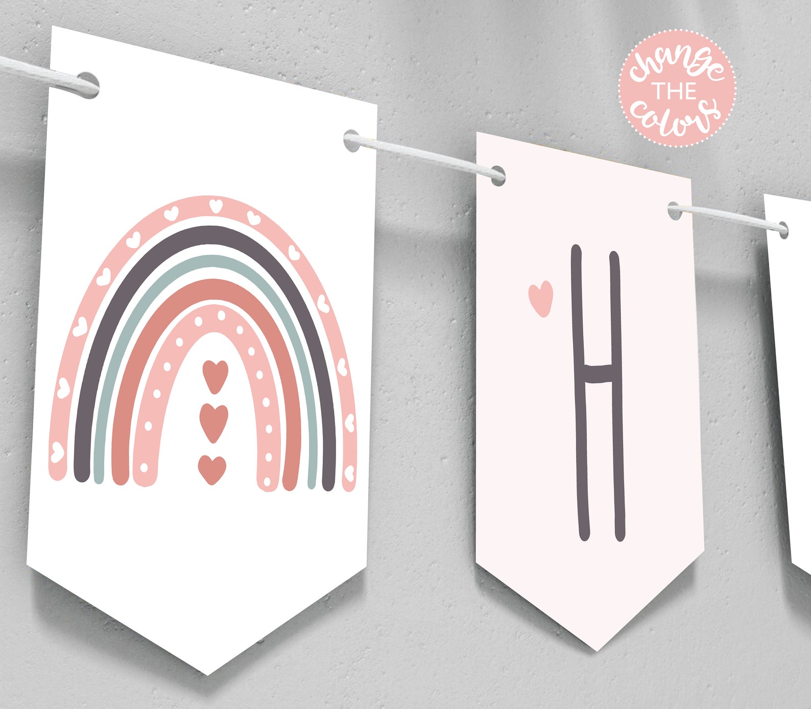 Boho Rainbow Happy Birthday Banner DIGITAL | Rainbow Party Decoration ...