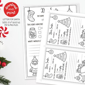 Letter to Santa DIGITAL Coloring Page Santa Claus Mail Xmas Holiday ...