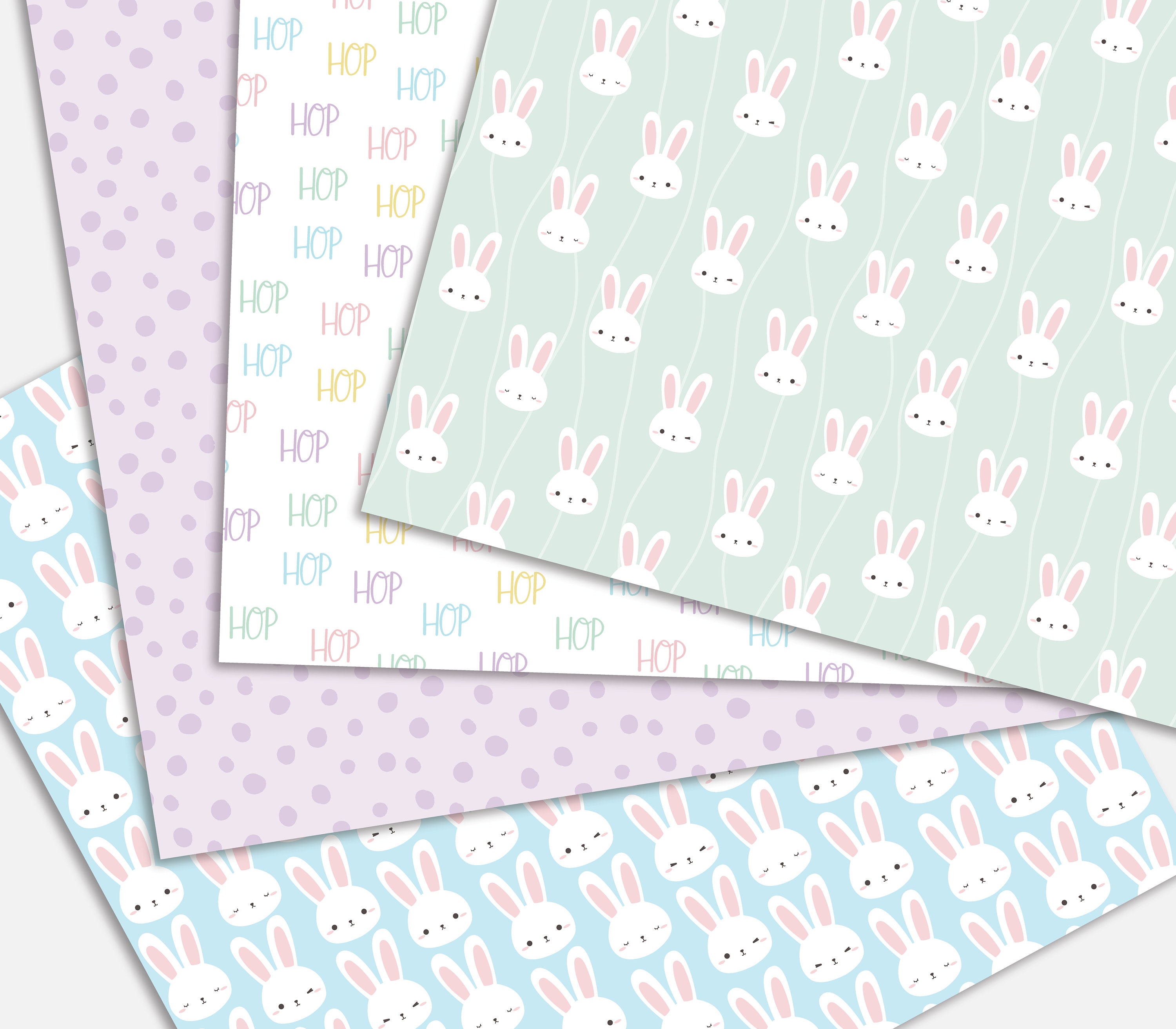 Easter Bunny Seamless Digital Paper Cute Spring Bunny - Etsy