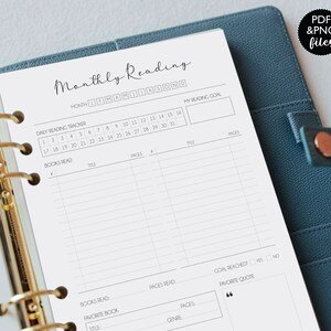 Monthly Reading Log | Minimalist Book Log | Digital Reading Tracker ...
