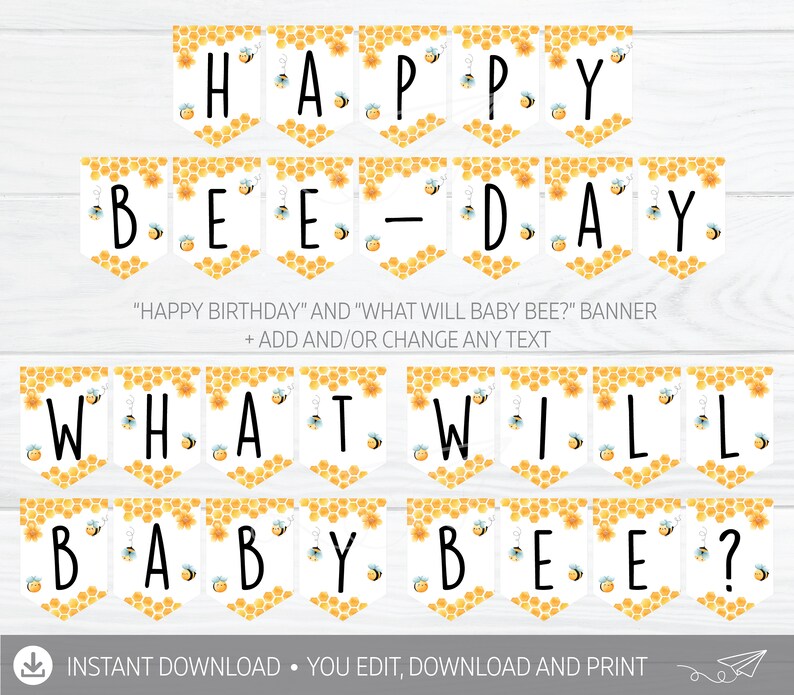 Honey Bee Birthday Party Kit DIGITAL Bee-day Party Bundle - Etsy