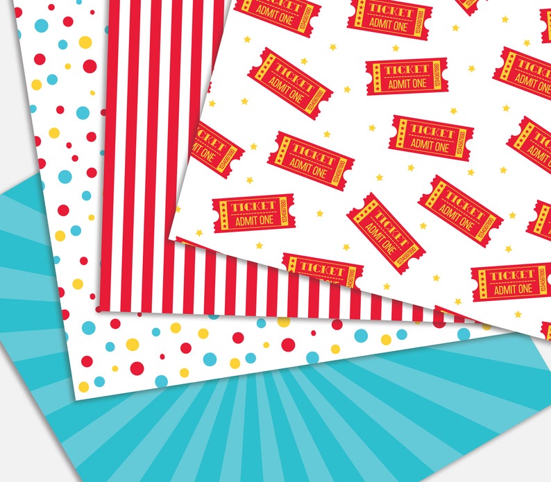 Circus Digital Paper Carnival Background Pattern Scrapbook - Etsy
