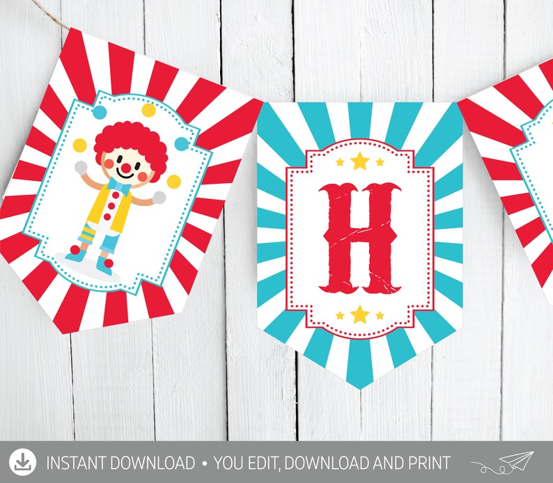 Circus Birthday Party Kit DIGITAL Carnival Party Bundle Set - Etsy