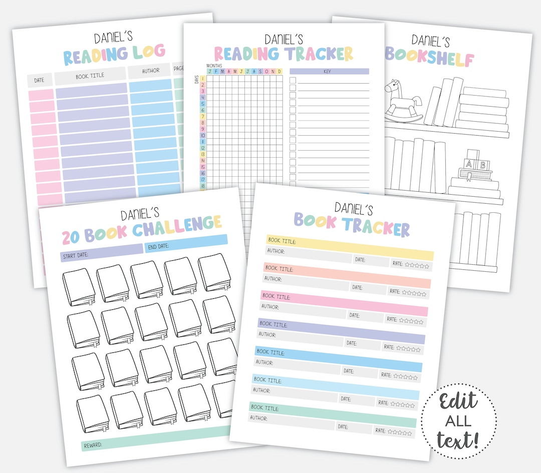 Reading Journal for Kids DIGITAL | Bundle Reading Log | Book Challenge ...