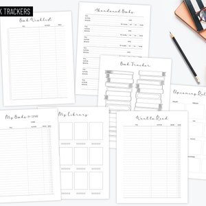 Book Reading Journal Bundle | Minimalist Planner Set | Digital Reading ...