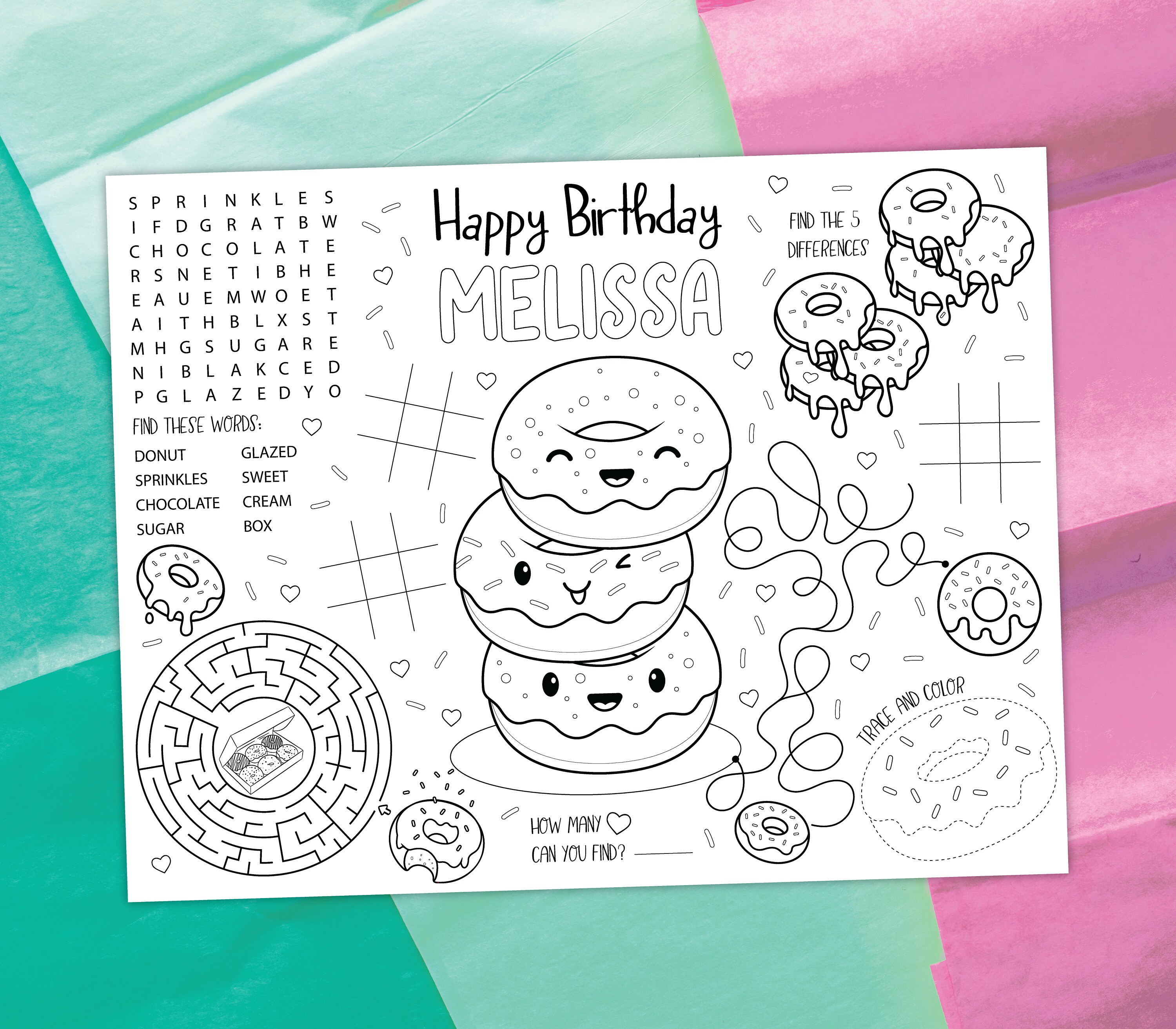 Chocolate Covered Donut Coloring Pages