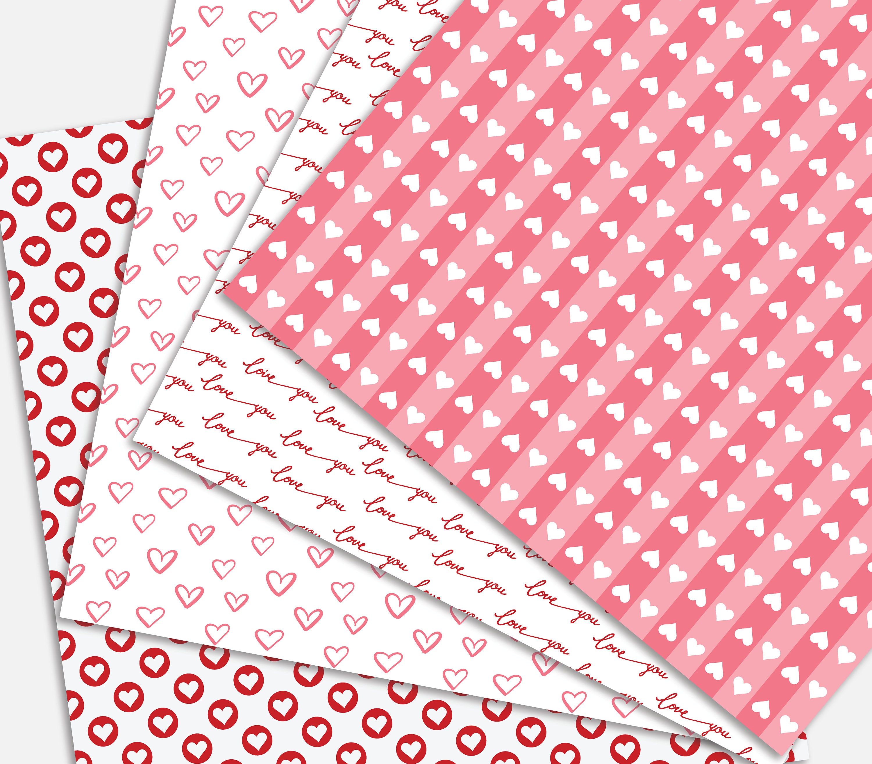 Valentine Seamless Digital Paper | Love Heart Background Pattern ...