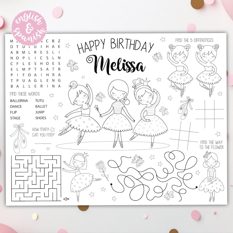 Ballerina Coloring Favor - Etsy