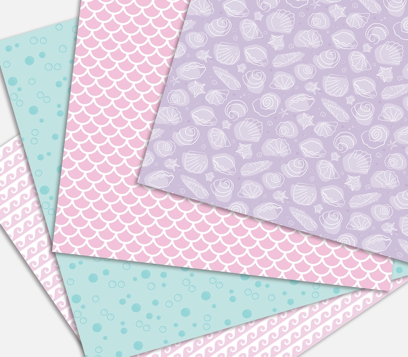 Mermaid Seamless Digital Paper Underwater Background Pattern - Etsy