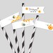 Honey Bee Birthday Straw Flags DIGITAL | Baby Shower Party Paper Straw ...