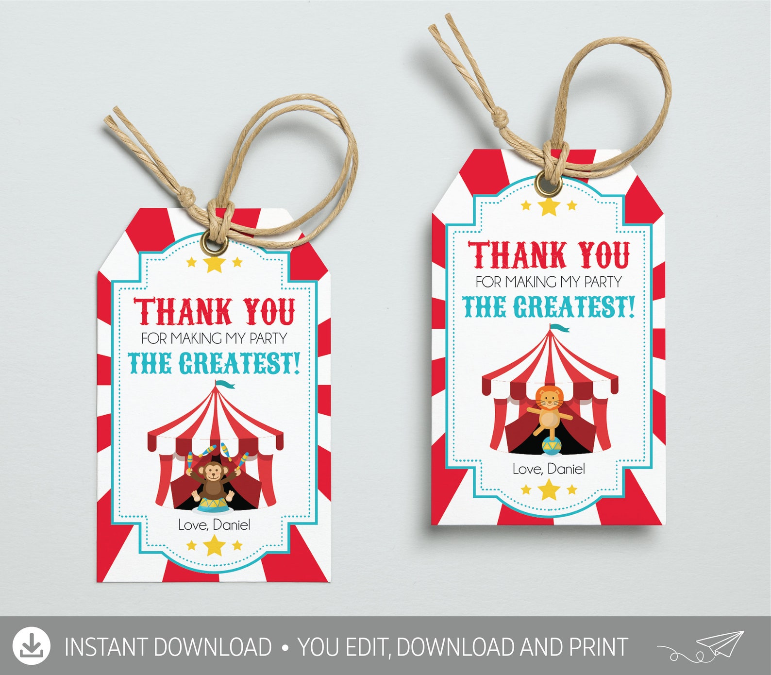 Circus Birthday Party Kit DIGITAL Carnival Party Bundle Set - Etsy