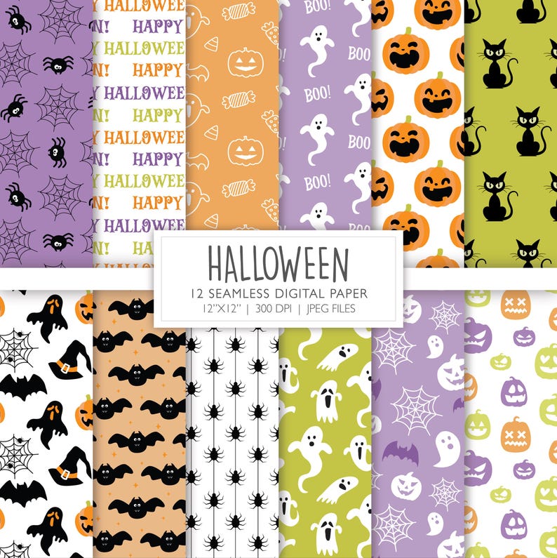 Halloween Seamless Digital Paper | Spooky Background Pattern ...