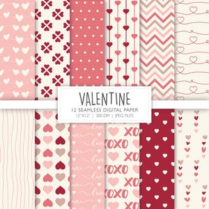 Valentine Seamless Digital Paper | Love Heart Background Pattern ...