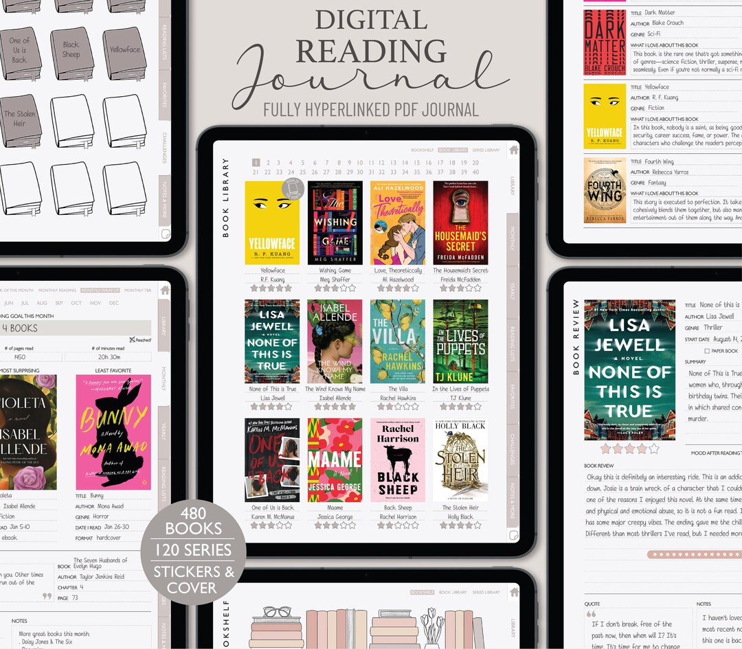 Digital Reading Journal | Goodnotes Reading Tracker | Digital Reading ...