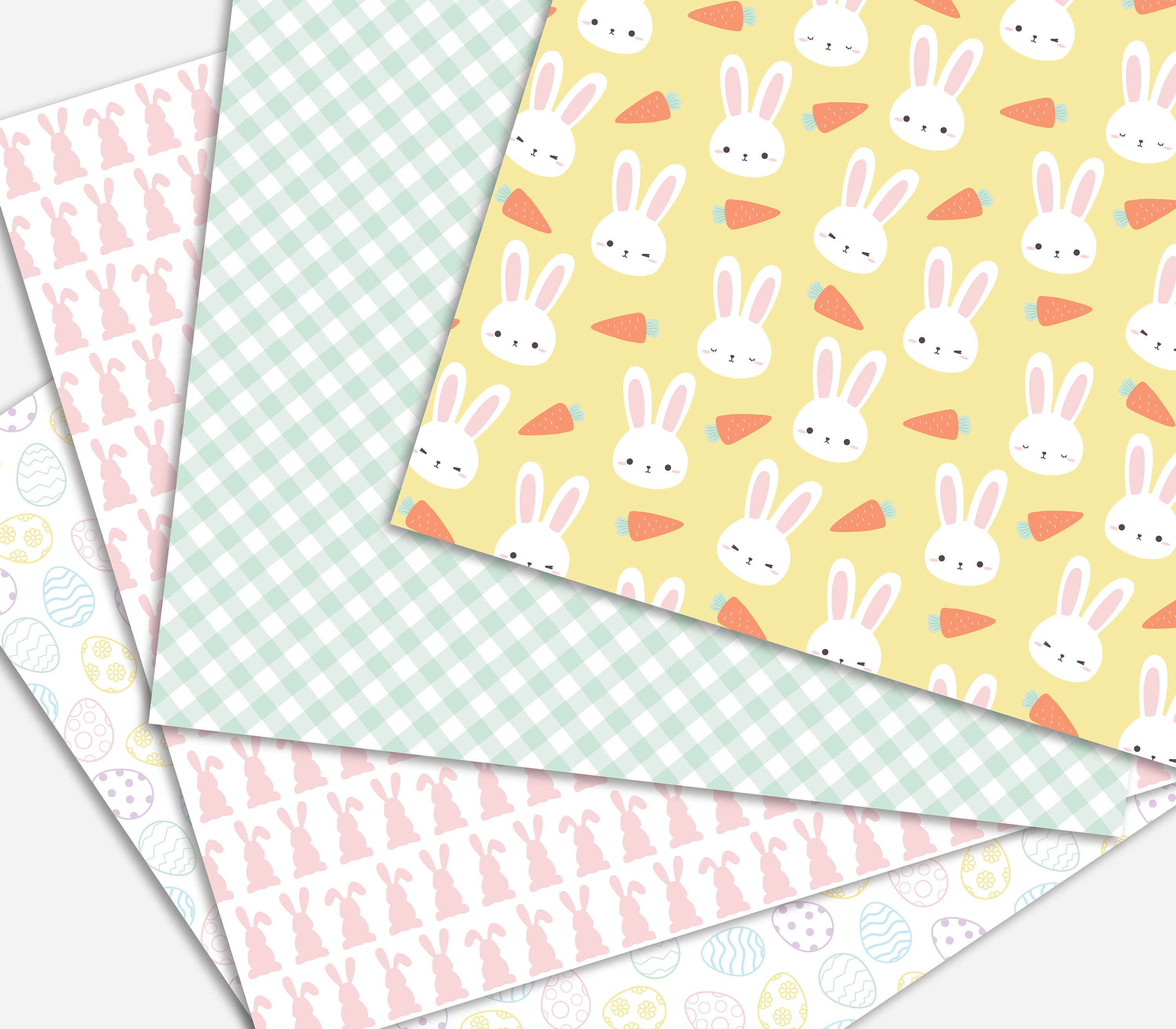 Easter Bunny Seamless Digital Paper | Cute Spring Bunny Background ...
