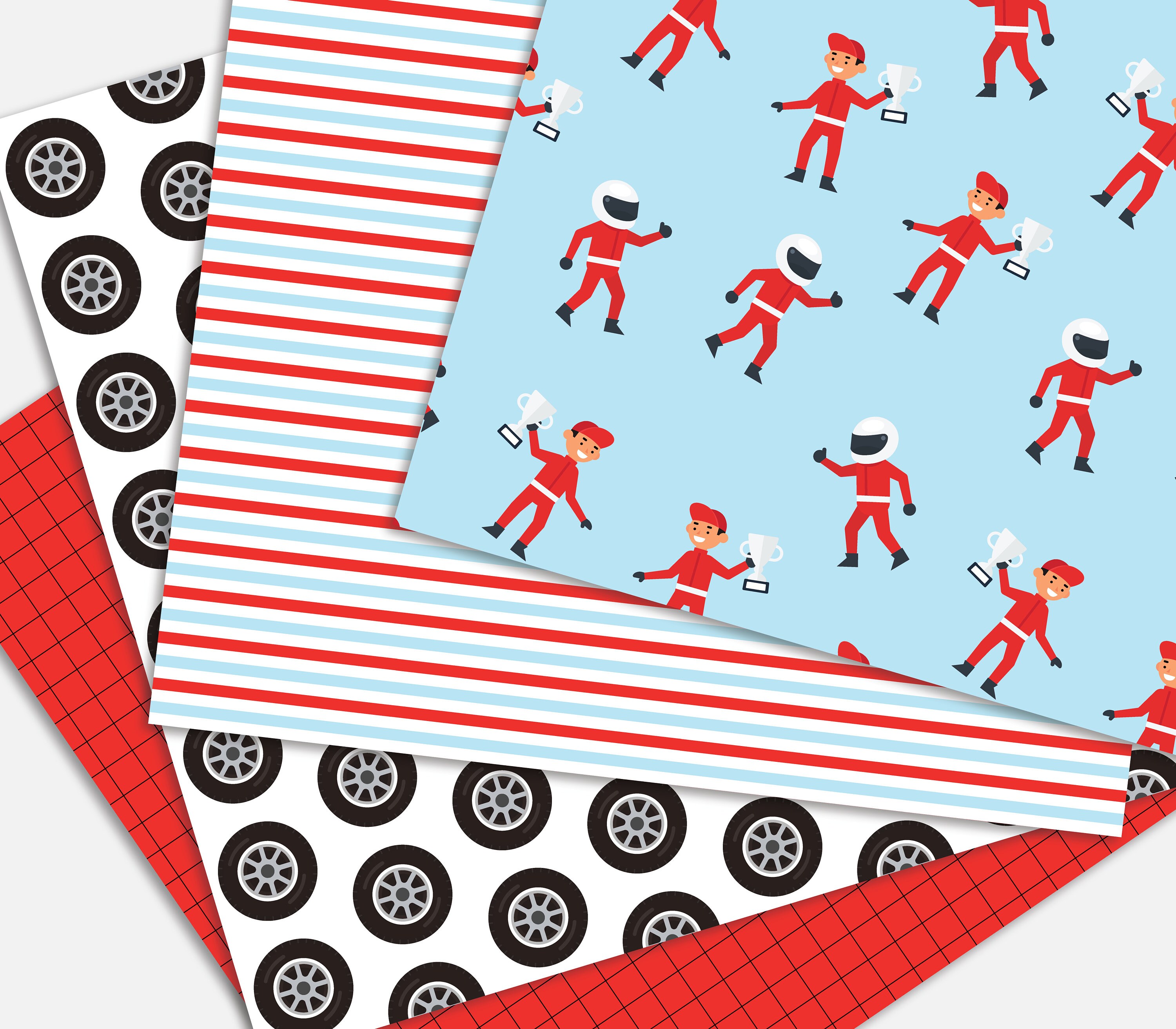 Race Car Seamless Digital Paper Vintage Car Background - Etsy