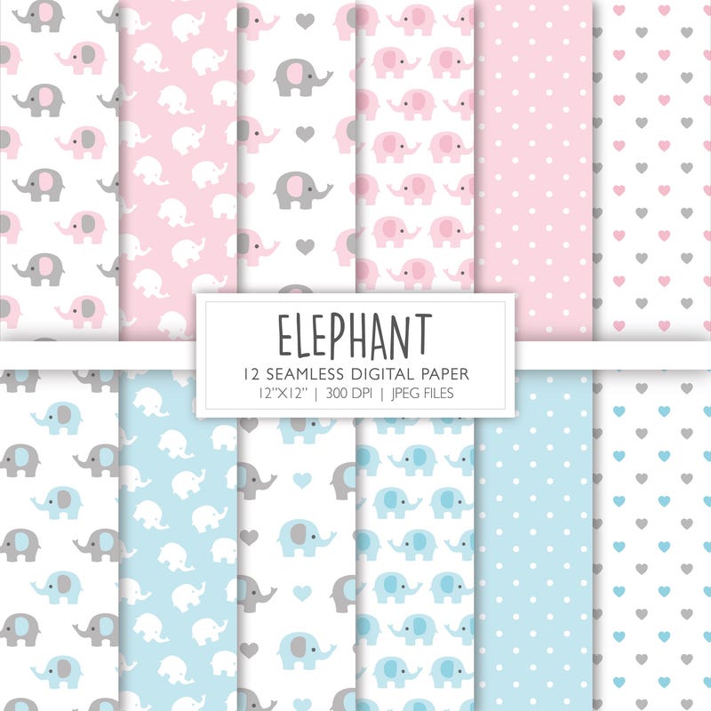Blue Gray Elephant - Etsy