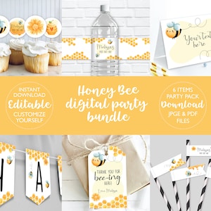 Honey Bee Birthday Party Kit DIGITAL | Bee-day Party Bundle Set | Baby ...