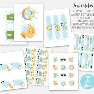 Pool Party Birthday Kit DIGITAL | Beach Summer Blue Party Bundle Set ...