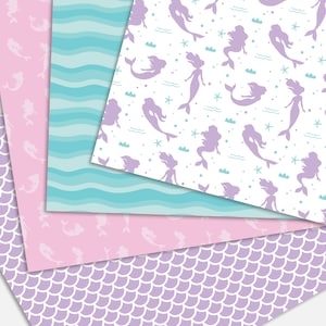 Mermaid Seamless Digital Paper | Underwater Background Pattern ...