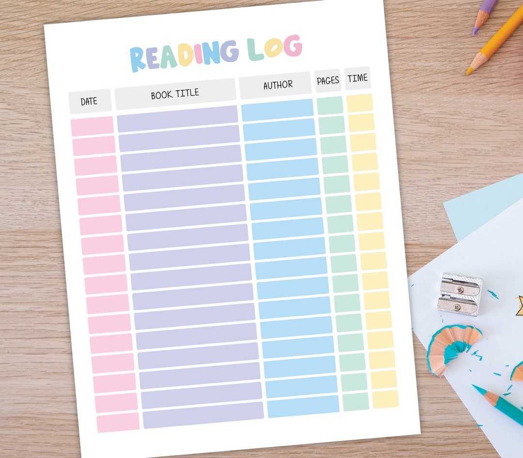 Reading Log for Kids DIGITAL | Reading Tracker | Challenge Tracker ...